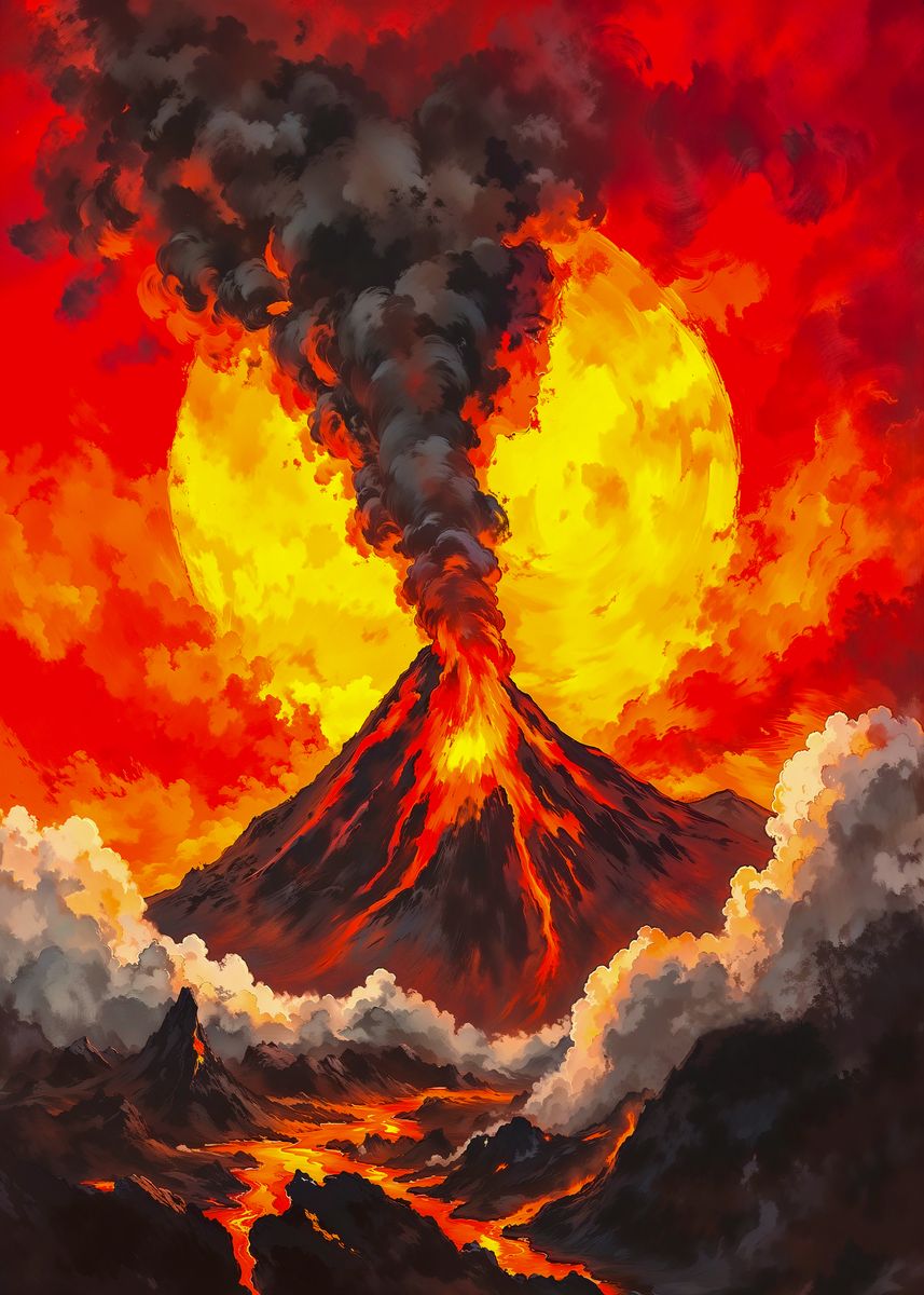 'Volcanic ' Poster, picture, metal print, paint by Pop art | Displate