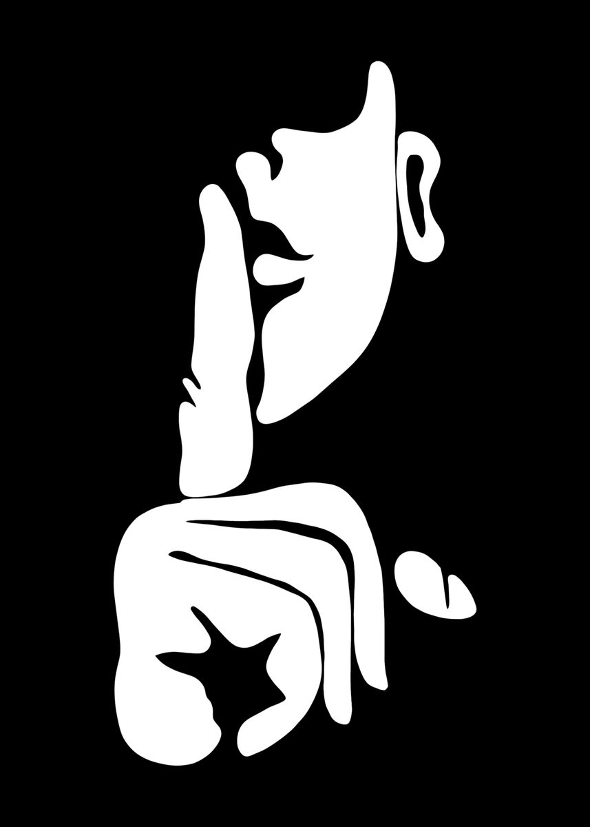 'Silence Gesture' Poster, picture, metal print, paint by tukang gambar ...