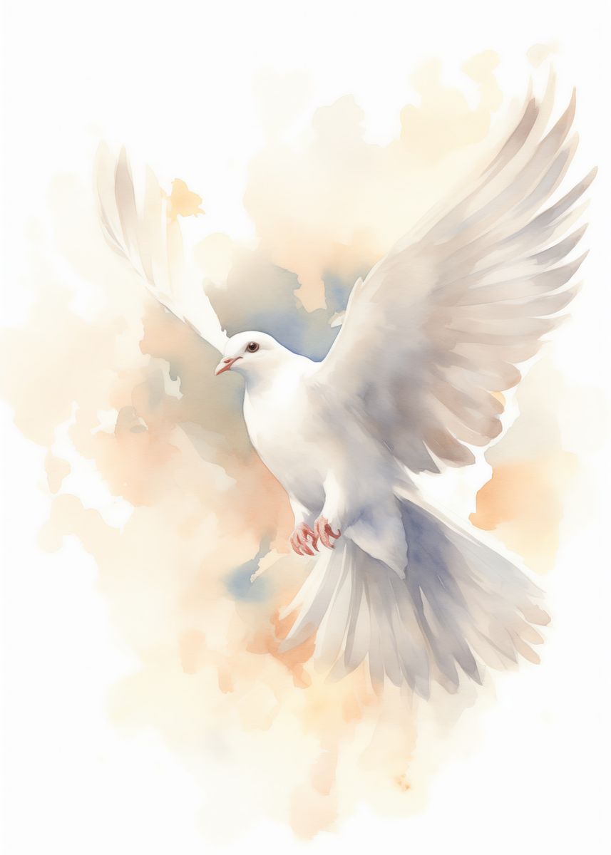 'The Holy Spirit - Minimalist Watercolor Painting' Poster, picture ...