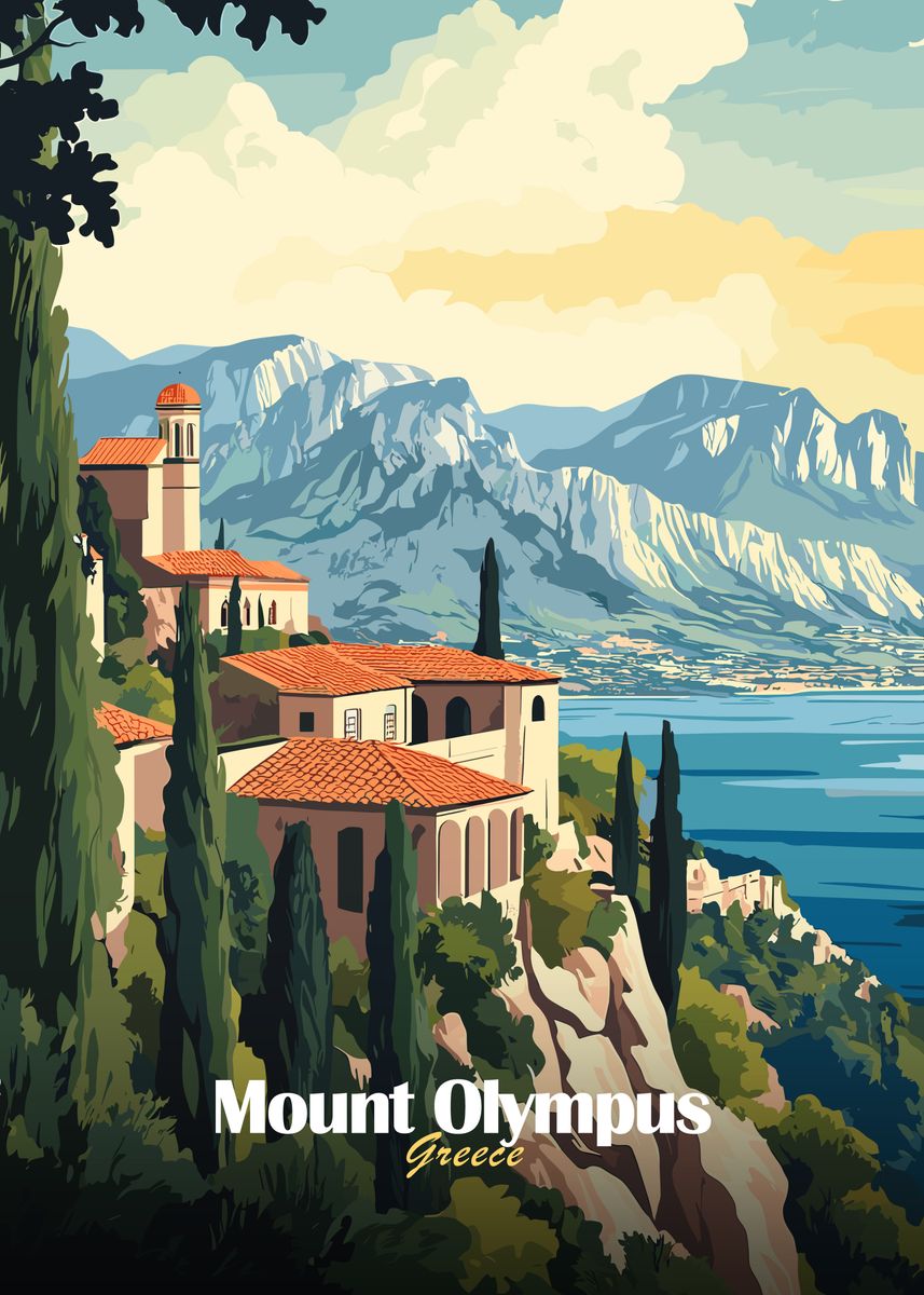 'Mount Olympus Greece Poster' Poster, picture, metal print, paint by ...