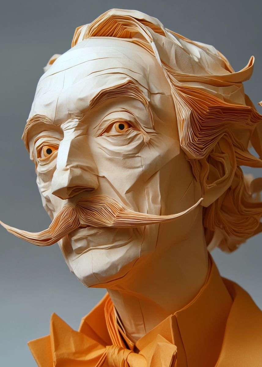 'Salvador Dali Origami' Poster, picture, metal print, paint by Eo ...