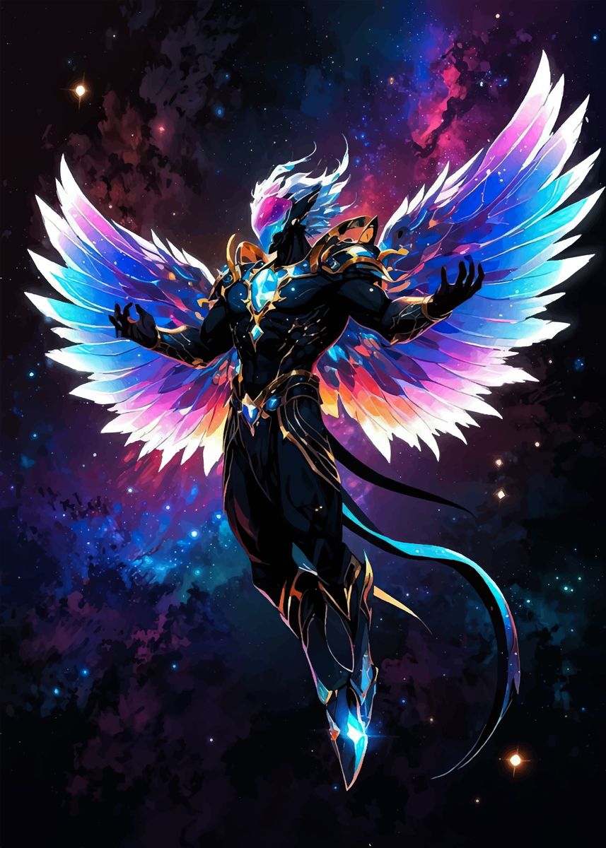 'Cosmic Angel Warrior' Poster, picture, metal print, paint by ...
