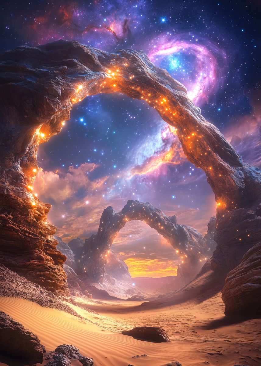 'Starry Arches' Poster, picture, metal print, paint by InterGalatica ...