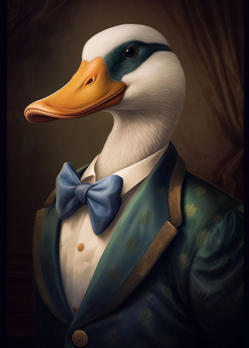 'Dapper Duck Portrait' Poster, picture, metal print, paint by Анастасия ...