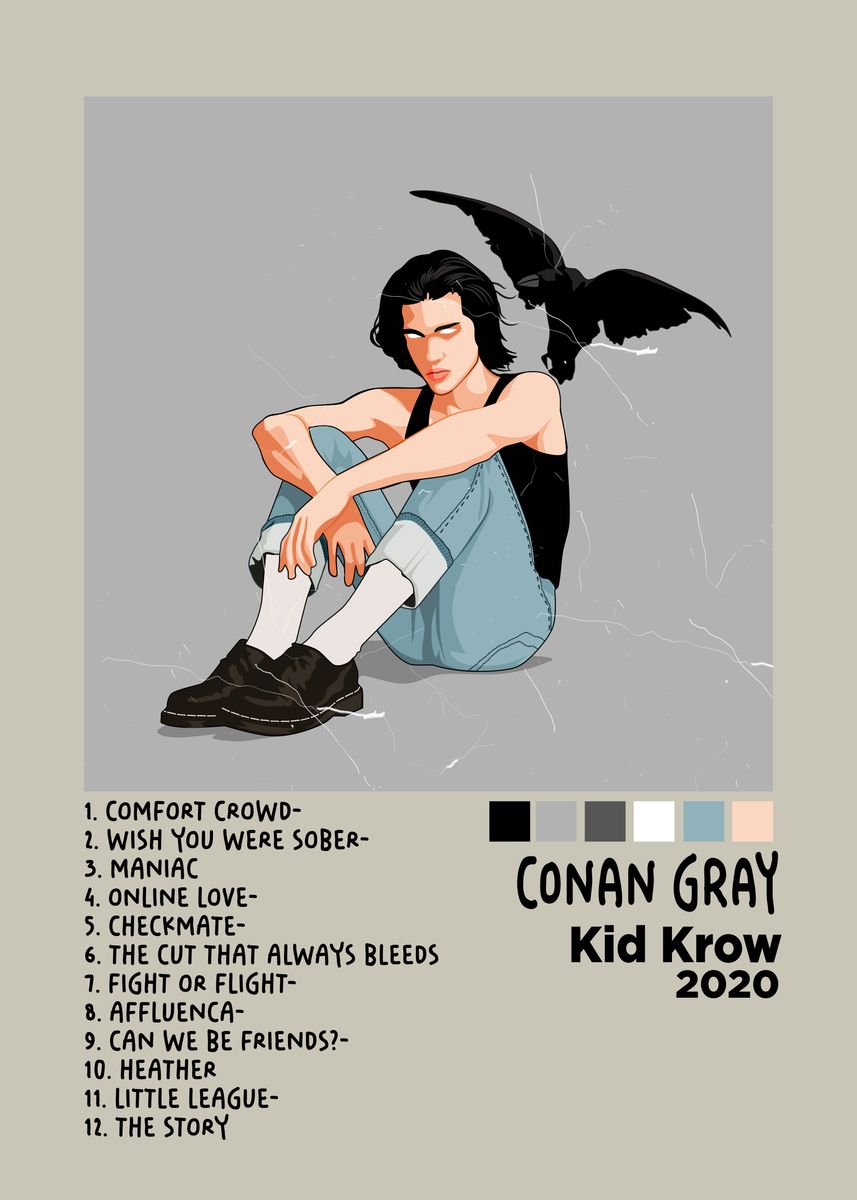 'Conan Gray Kid Krow Album Cover' Poster, picture, metal print, paint ...