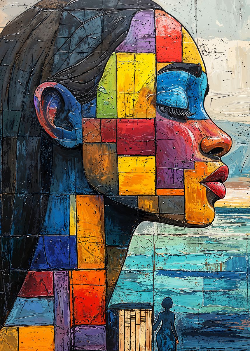 'Fragmented Reflection' Poster, picture, metal print, paint by M ...