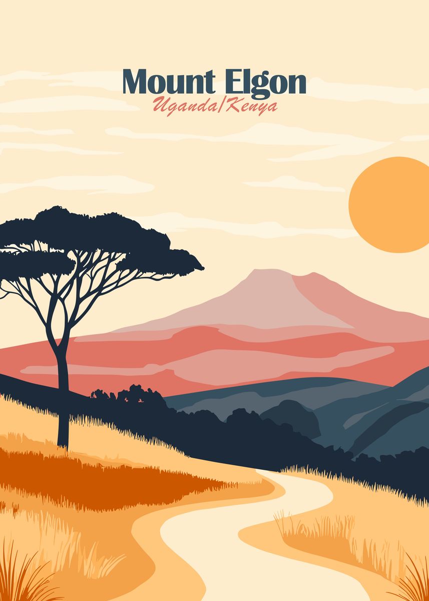 'Mount Elgon Landscape' Poster, picture, metal print, paint by Mason ...