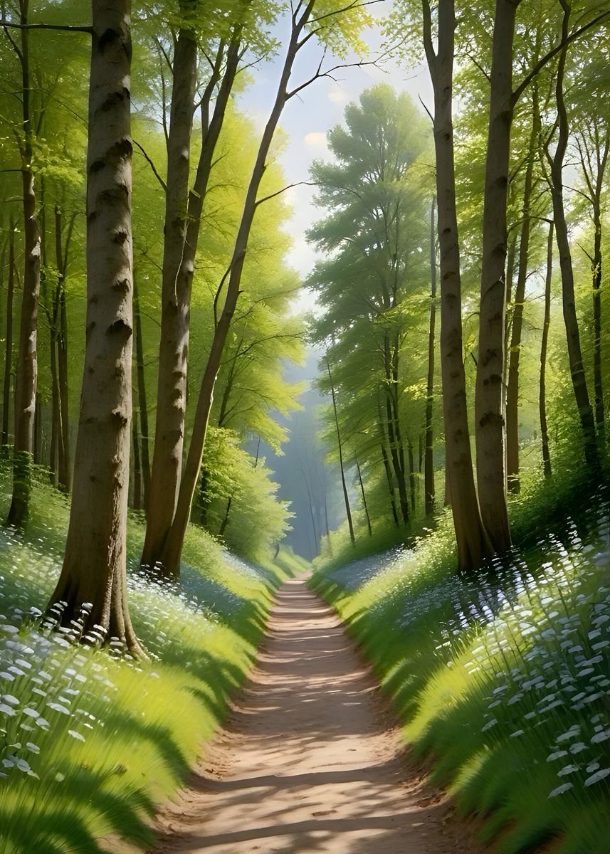'Forest Path' Poster, picture, metal print, paint by DELUXE FRAME ...