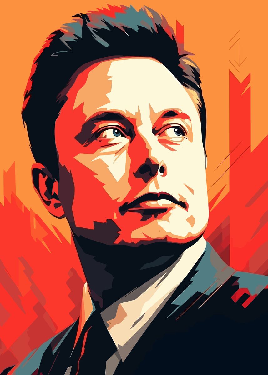 'Elon Musk Pop Art Portrait' Poster, picture, metal print, paint by ...