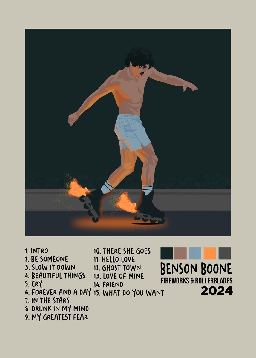 'Benson Boone Album Cover' Poster, picture, metal print, paint by ...