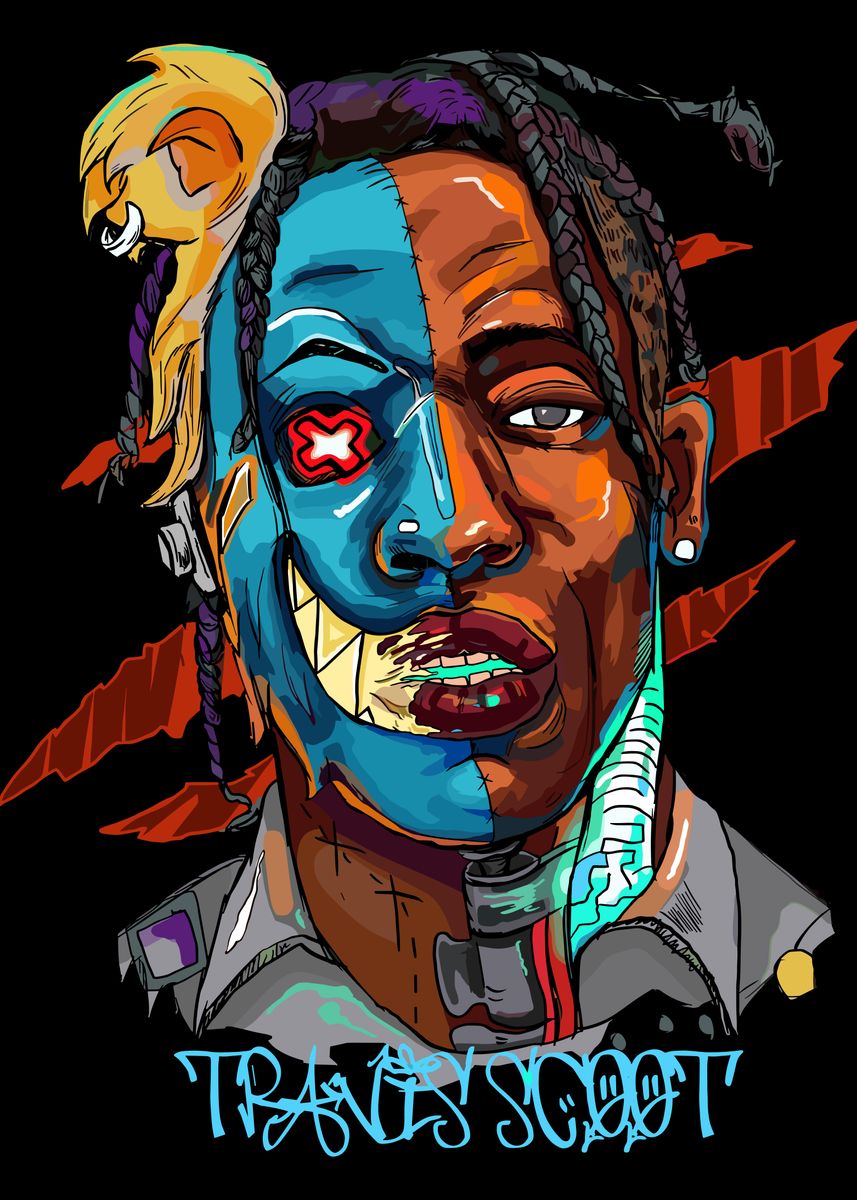 'Travis Scott Digital Art' Poster, picture, metal print, paint by Park ...