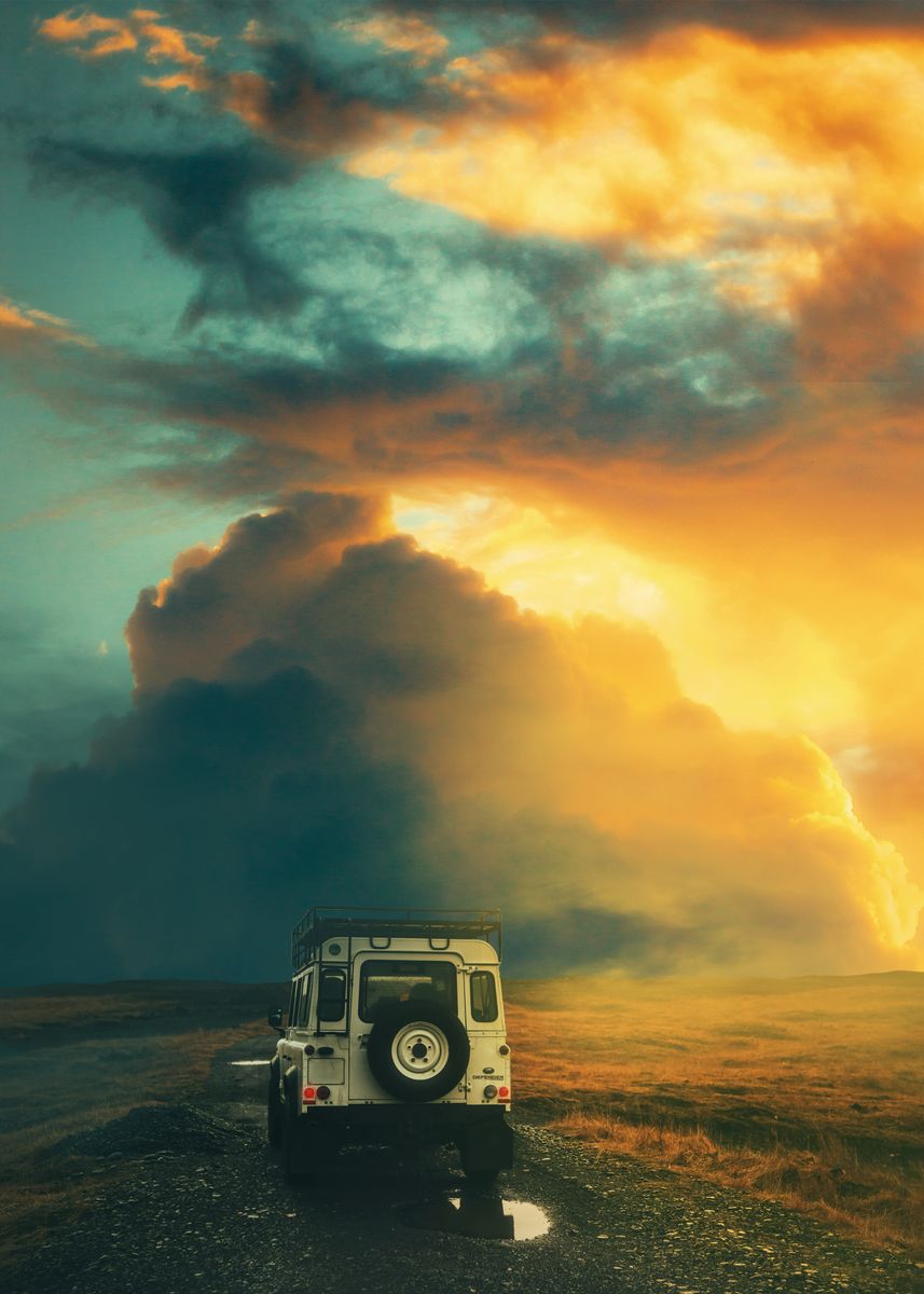 'Off-Road Sunset' Poster, picture, metal print, paint by Shaheen Khan ...