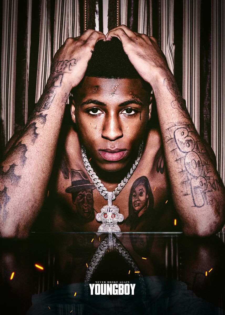 'NBA YoungBoy' Poster, picture, metal print, paint by Micho Abstract ...