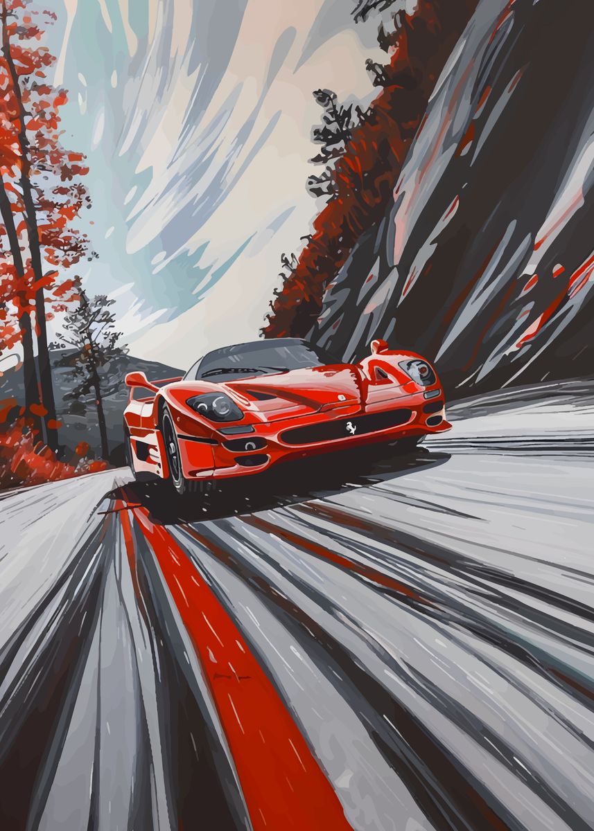 'Ferrari F50 Speed' Poster, picture, metal print, paint by maxmah Funny ...