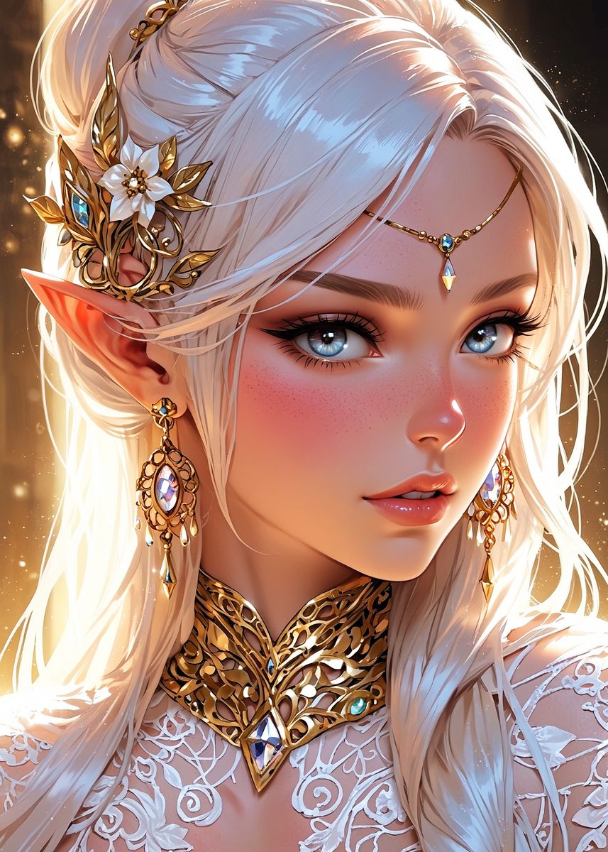 'Alaria - Elven Princess Portrait' Poster, picture, metal print, paint ...