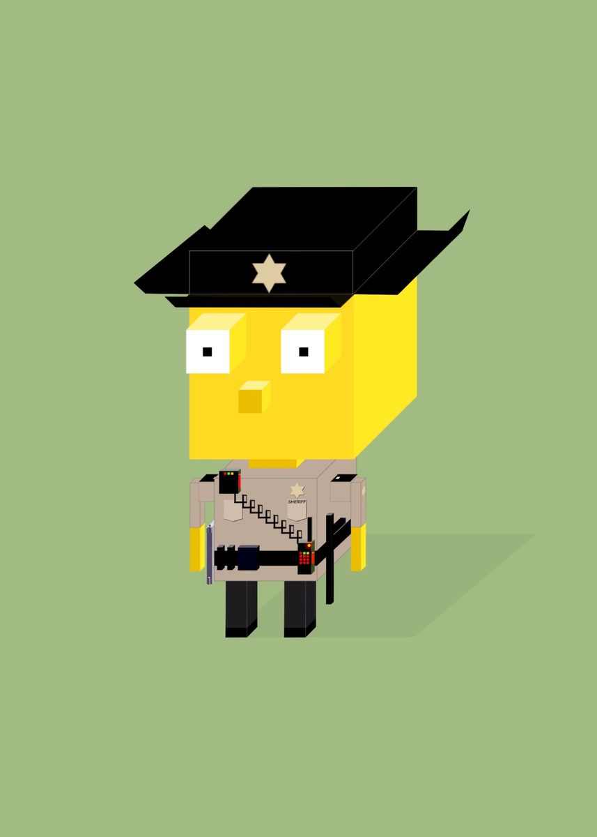 'Sheriff Character Pixel Art' Poster, picture, metal print, paint by ...