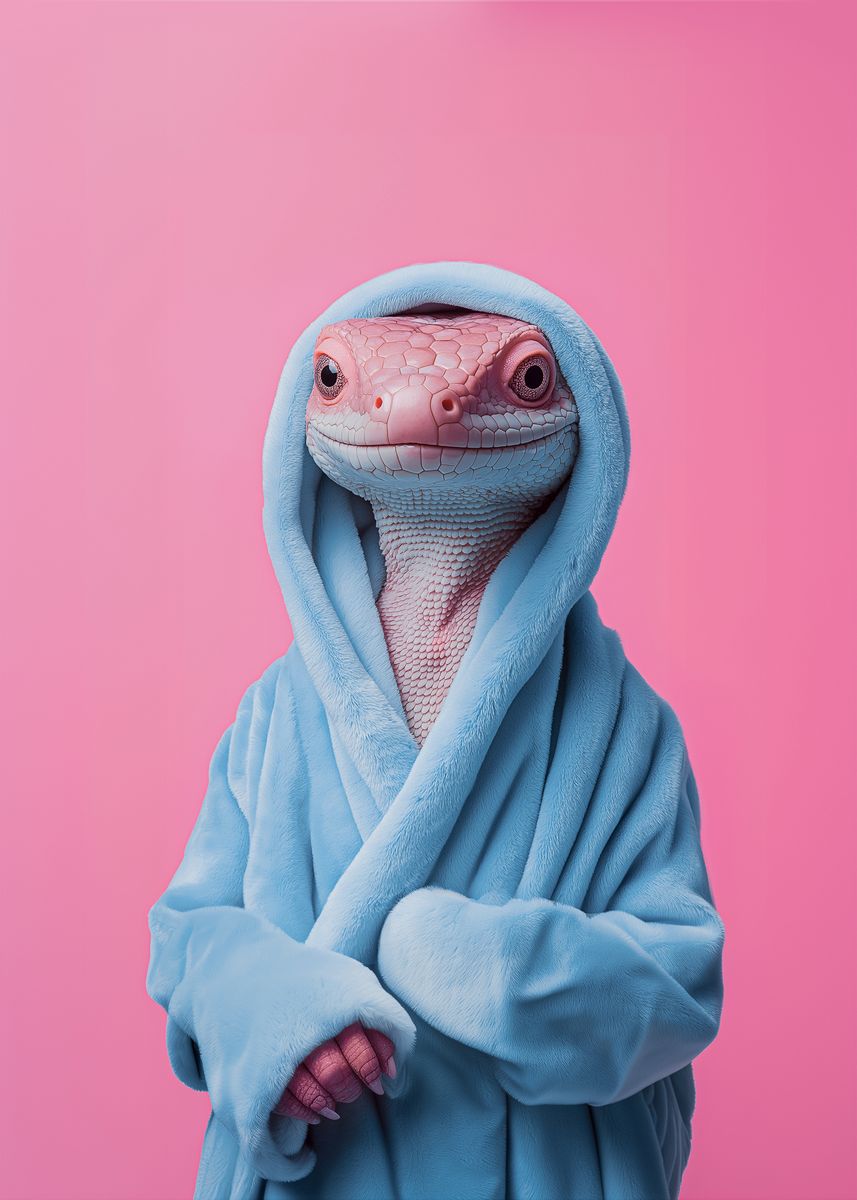 'Lizard in a Robe' Poster, picture, metal print, paint by Moon Elf ...