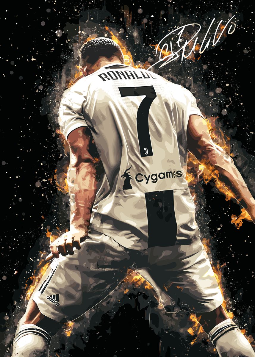 'Cristiano Ronaldo Celebration Art' Poster, picture, metal print, paint ...