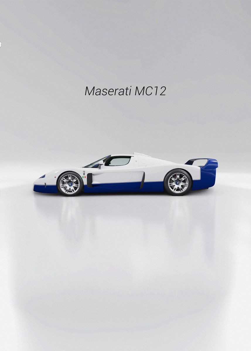 'Maserati MC12' Poster, picture, metal print, paint by One Line Artist ...