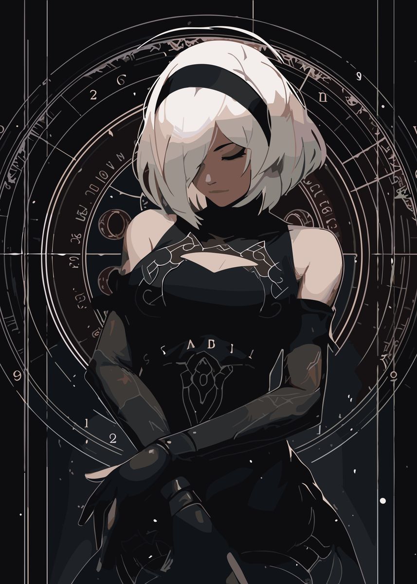 '2B Nier Automata' Poster, picture, metal print, paint by | Displate