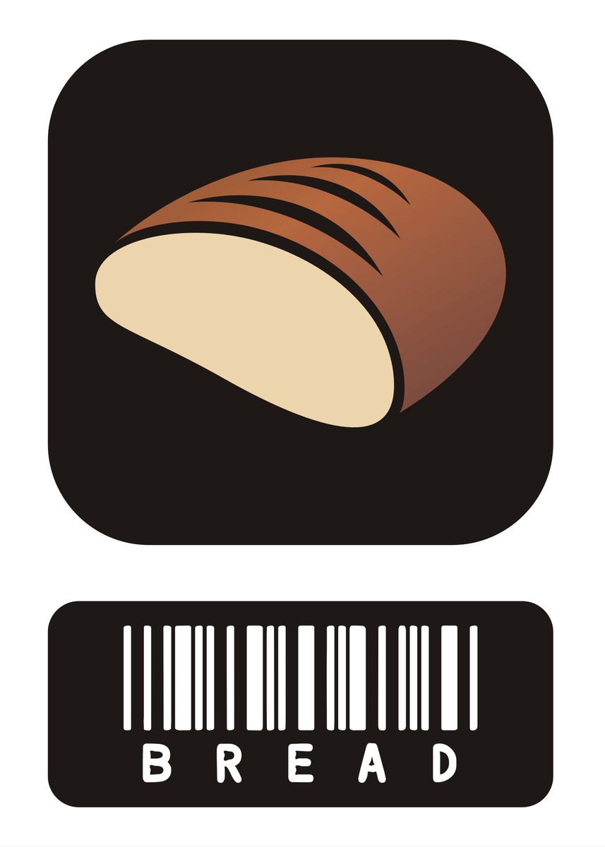 'Bread Bar Code' Poster, picture, metal print, paint by ...