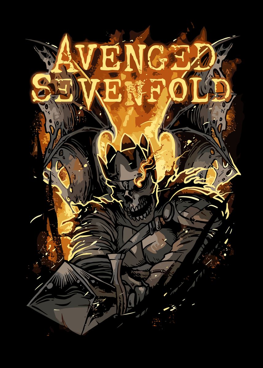 'Avenged Sevenfold Skull King' Poster, picture, metal print, paint by ...