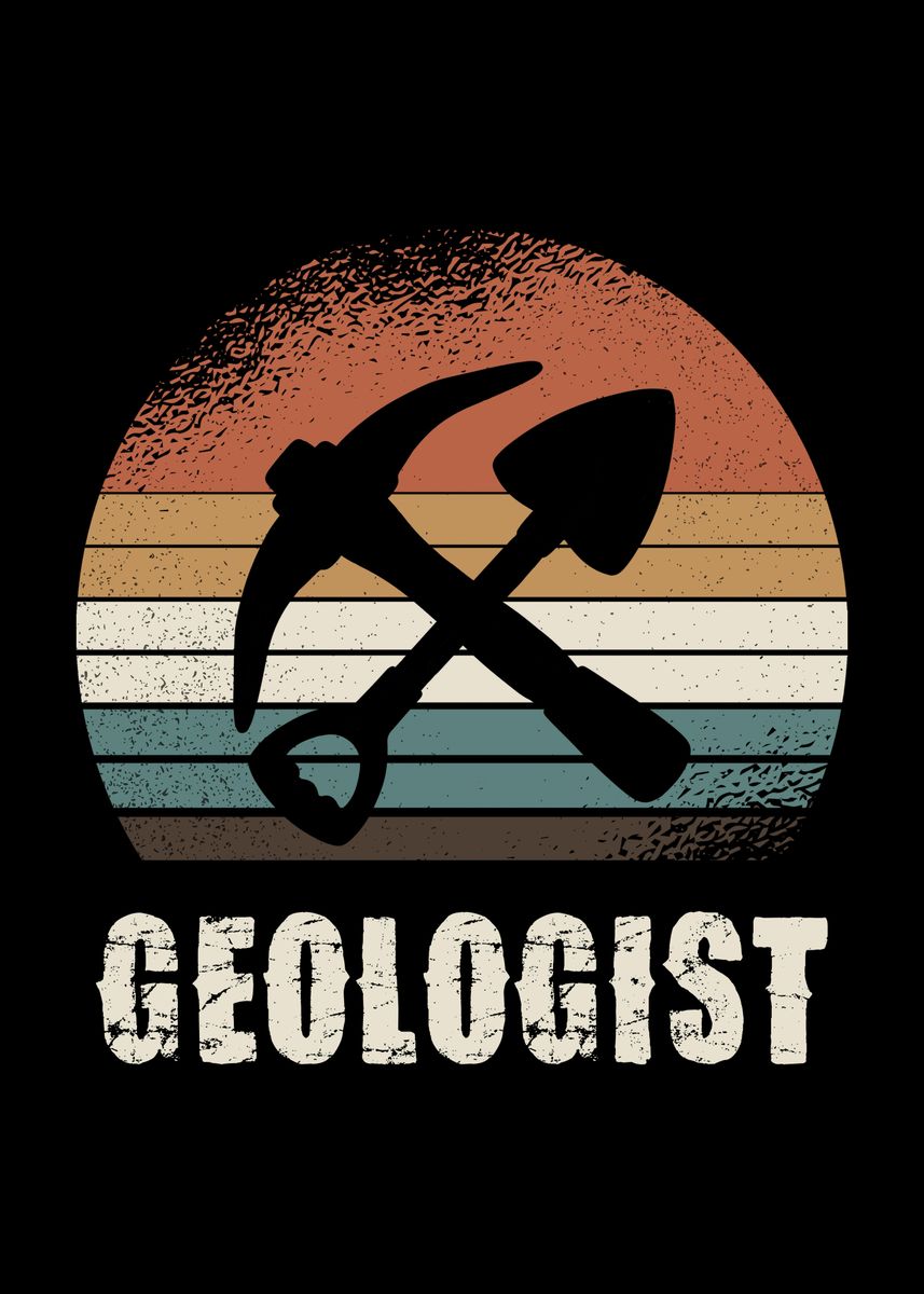 'Geologist Retro Design' Poster, picture, metal print, paint by ...