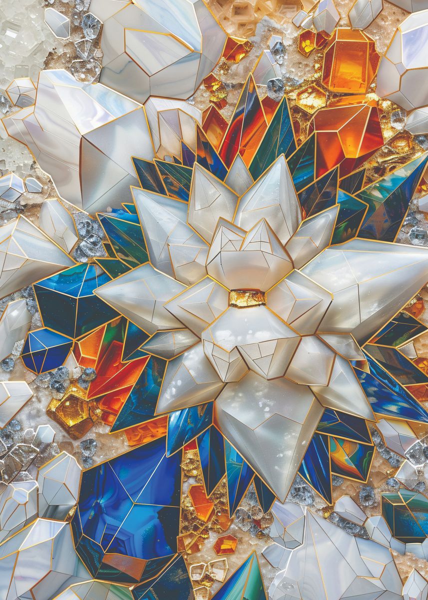 'Geometric Crystal Art' Poster, picture, metal print, paint by Abstract ...