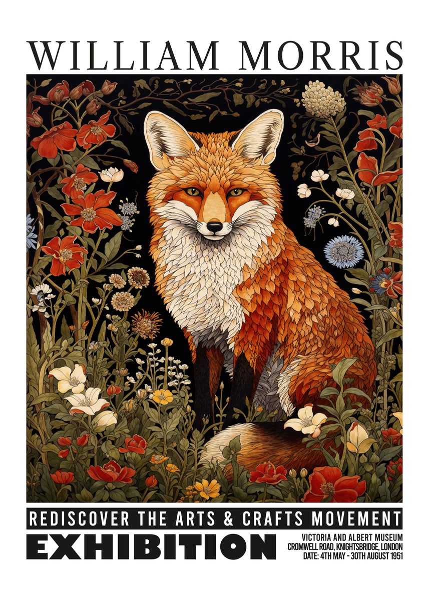 'William Morris Fox Art' Poster, picture, metal print, paint by Marie K ...
