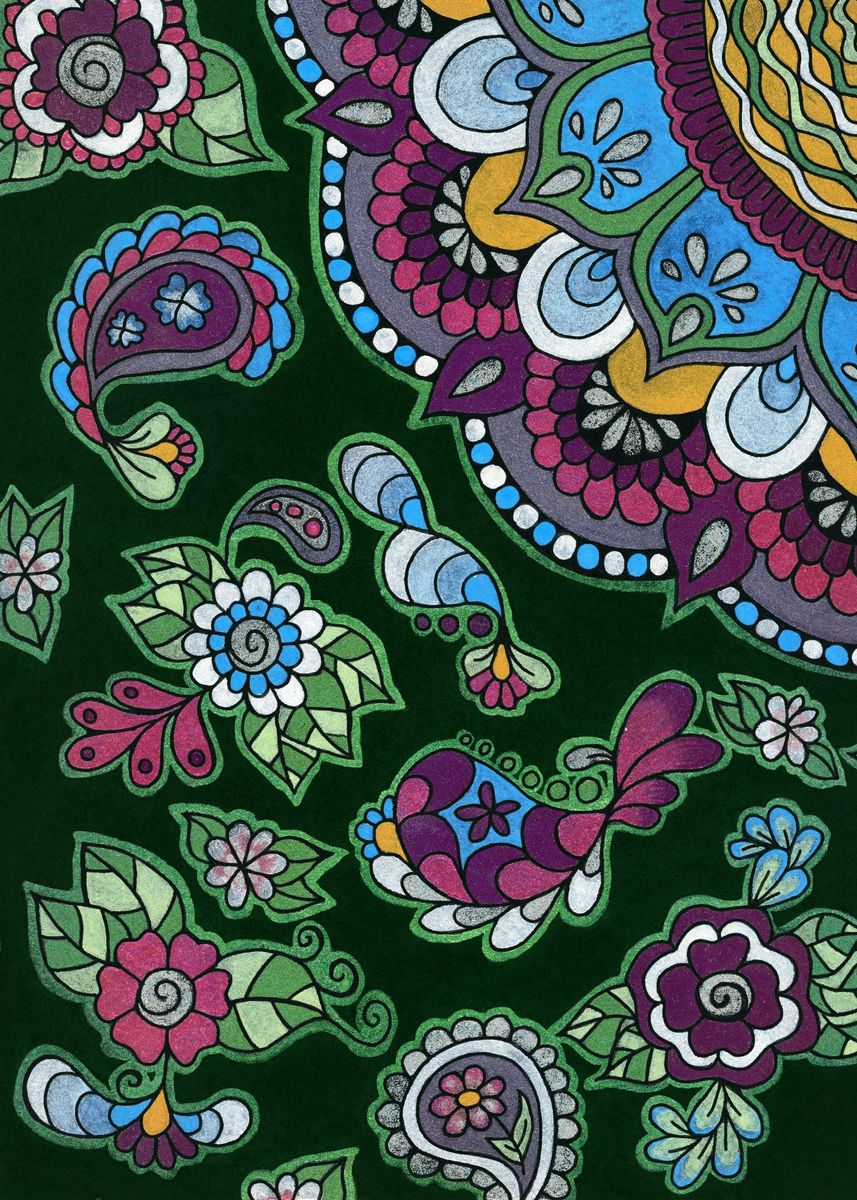 'Floral Mandala Pattern' Poster, picture, metal print, paint by Ashlie ...