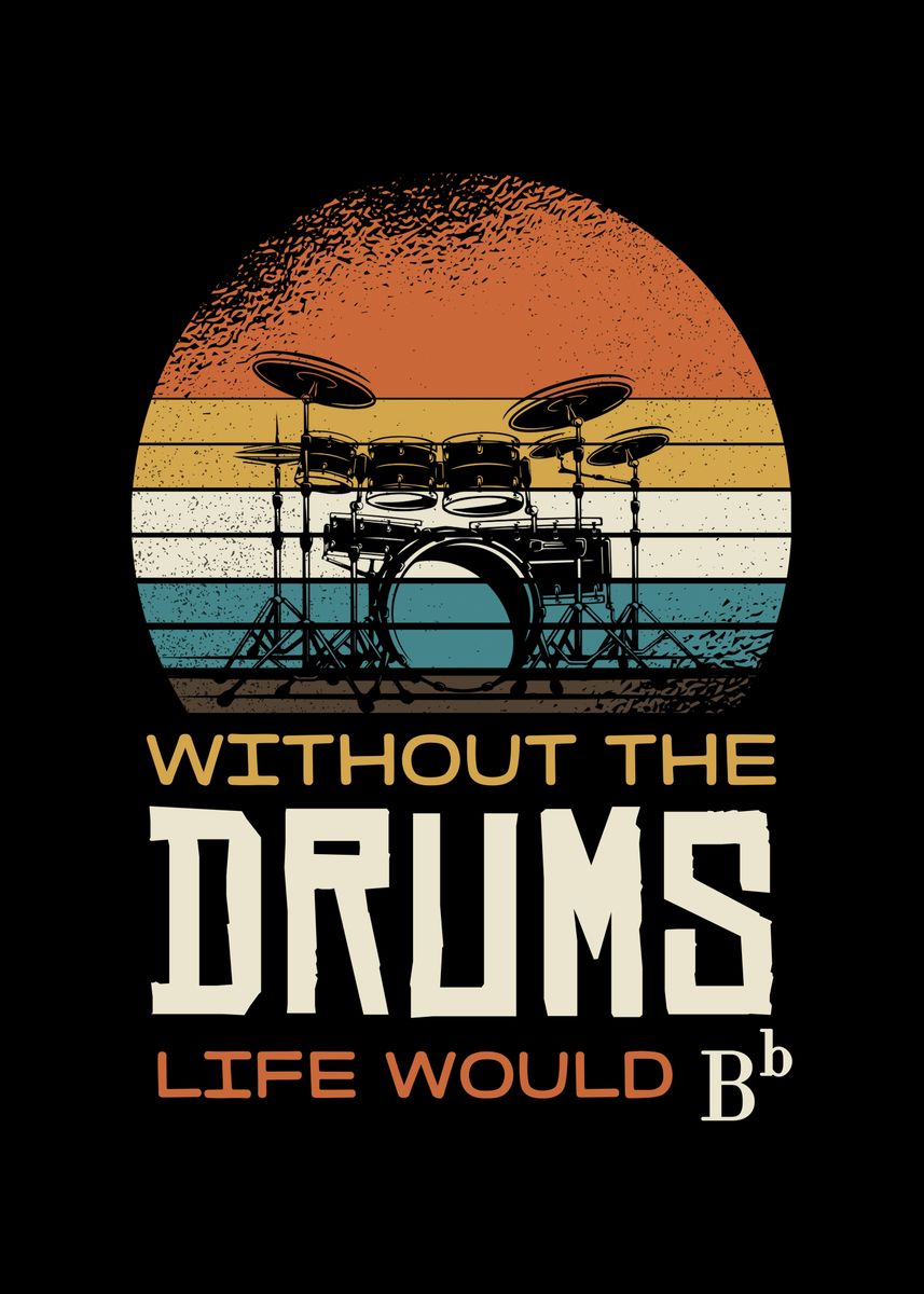 'Drums & Music Quote' Poster, picture, metal print, paint by ...