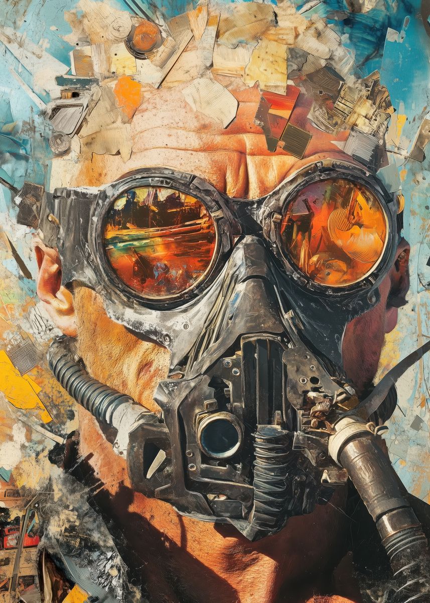 'Post-Apocalyptic Gas Mask' Poster, picture, metal print, paint by ...