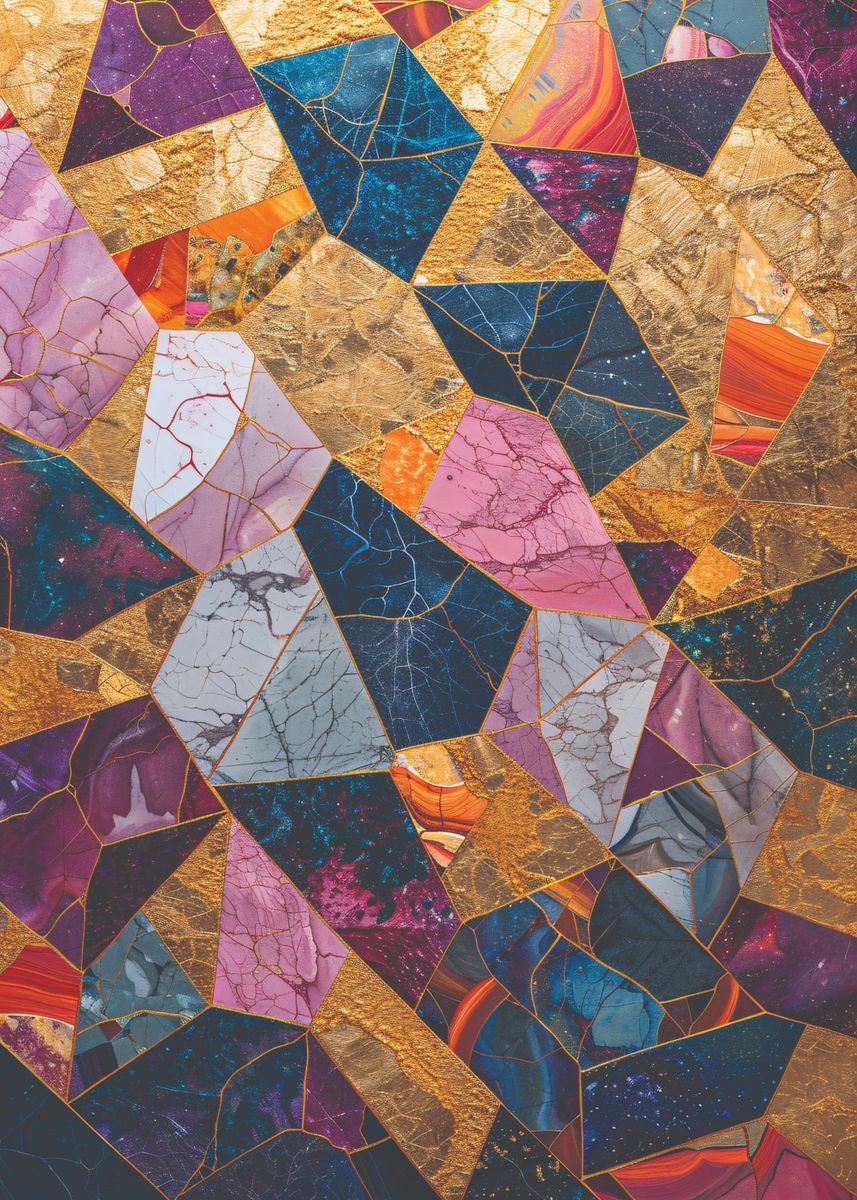 'Abstract Geometric Art' Poster, picture, metal print, paint by ...