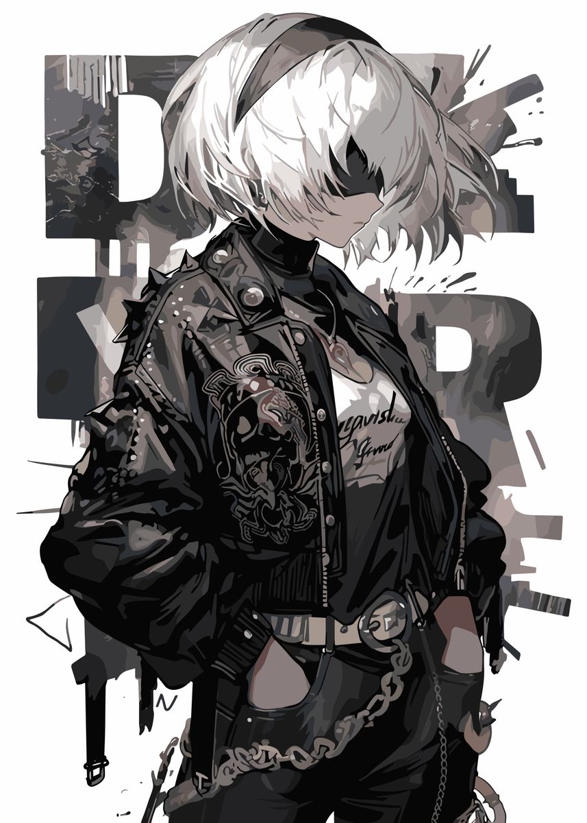 '2B nier automata' Poster, picture, metal print, paint by | Displate