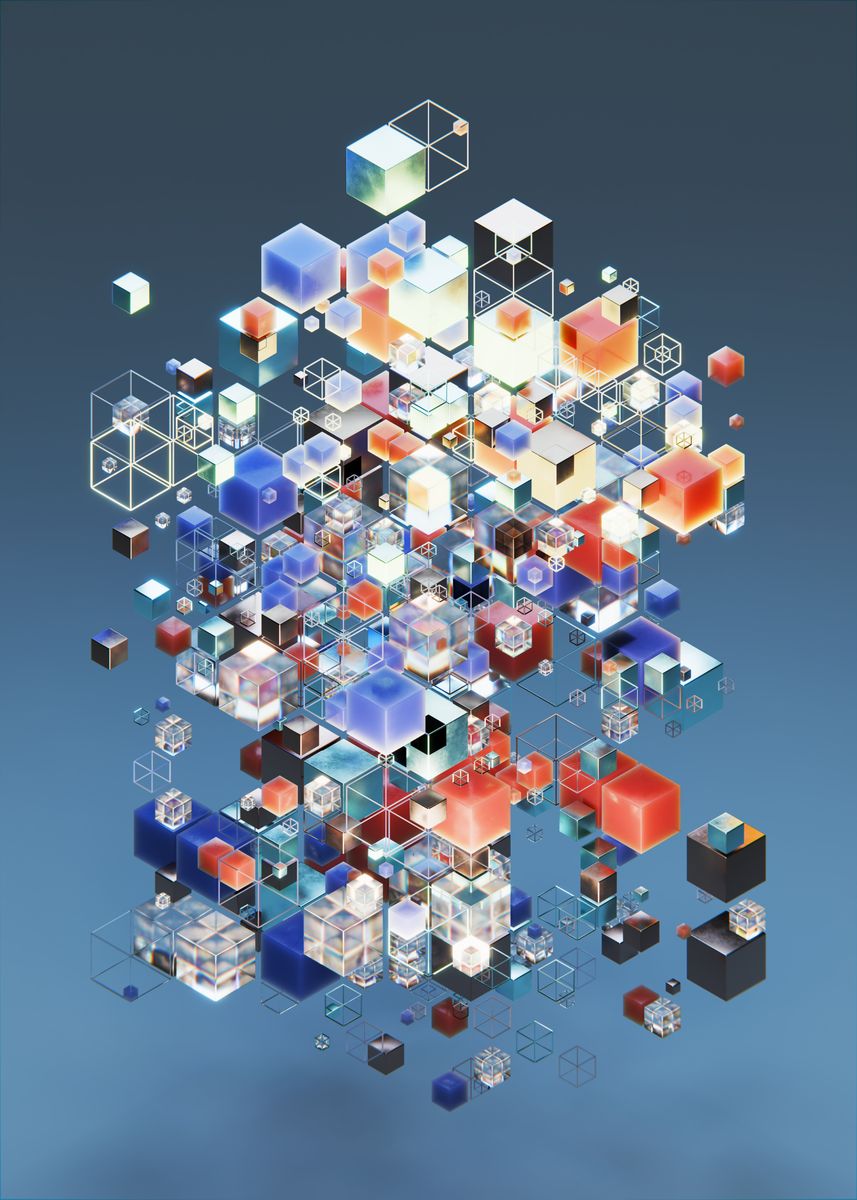 'Digital Dispersion' Poster, picture, metal print, paint by The Quiet ...