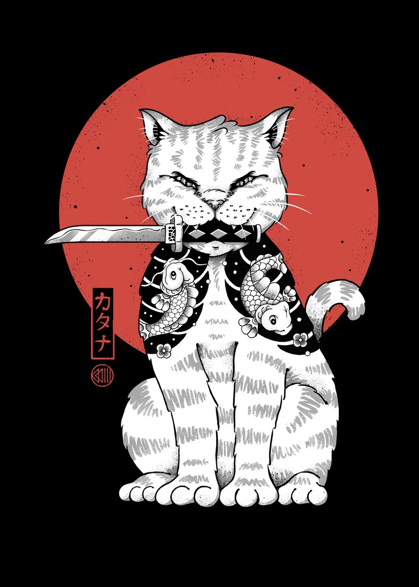 'Catana on Red Sun' Poster, picture, metal print, paint by vp trinidad ...