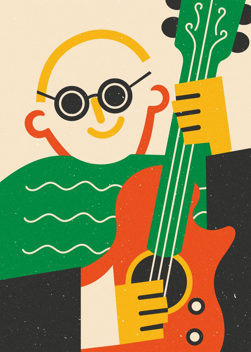 'Abstract Guitar Player' Poster, picture, metal print, paint by Cool ...