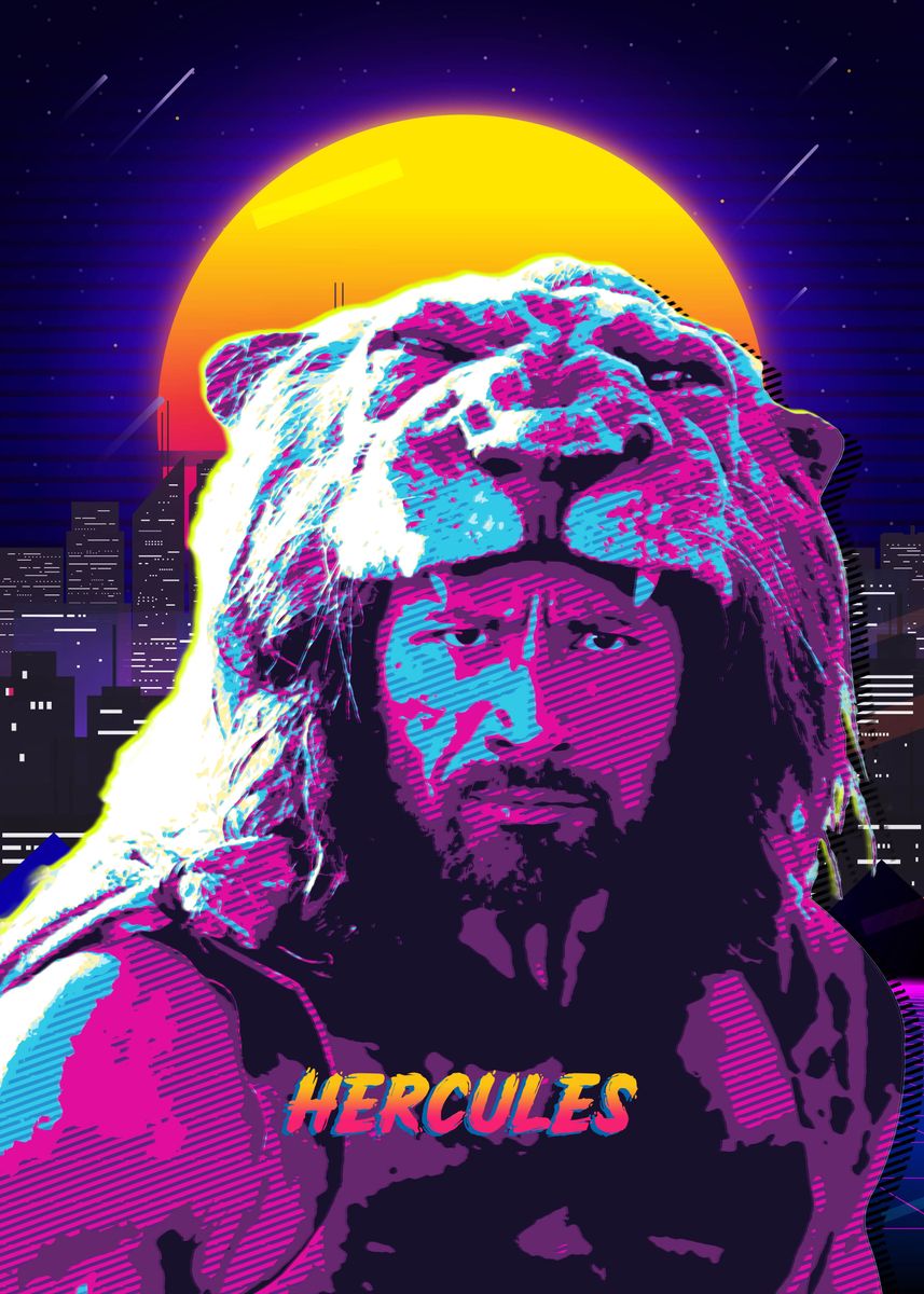 'Hercules Retro Art' Poster, picture, metal print, paint by Metal ...