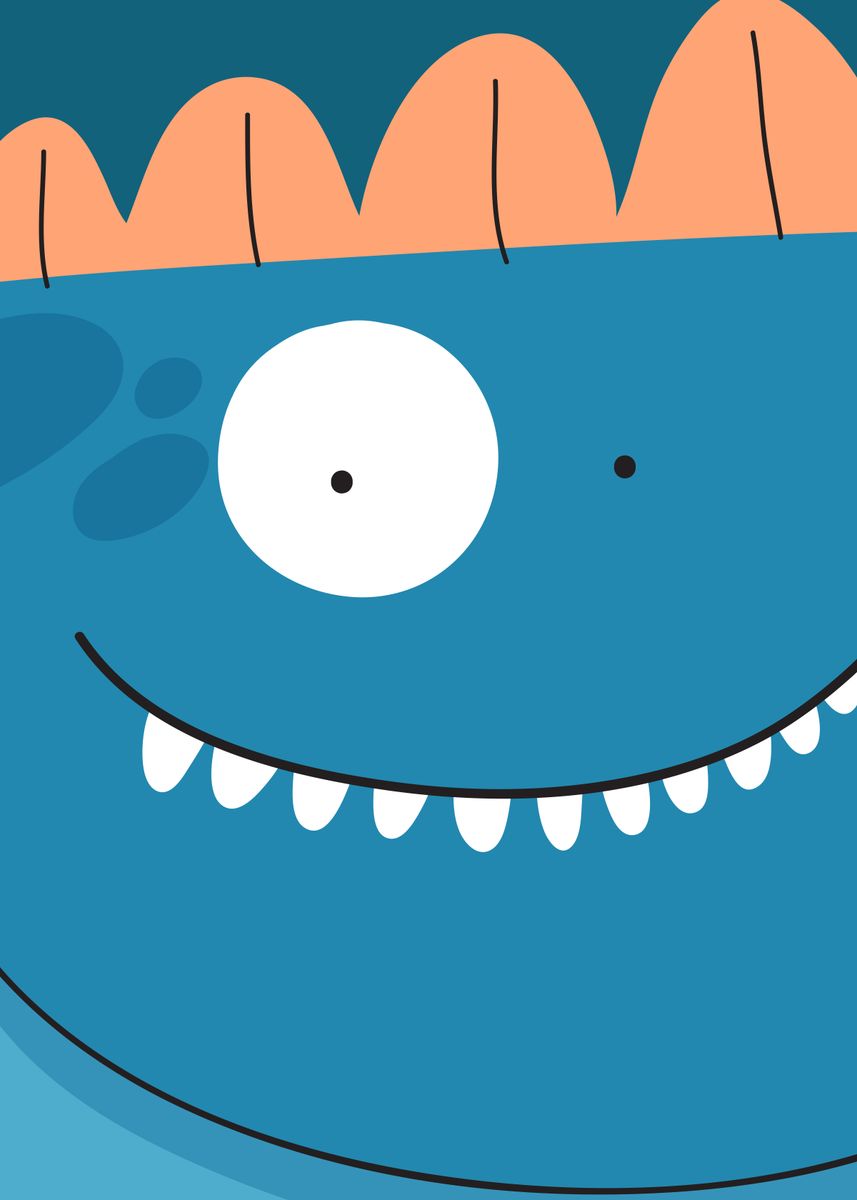 'Smiling Monster Face' Poster, picture, metal print, paint by Human ...