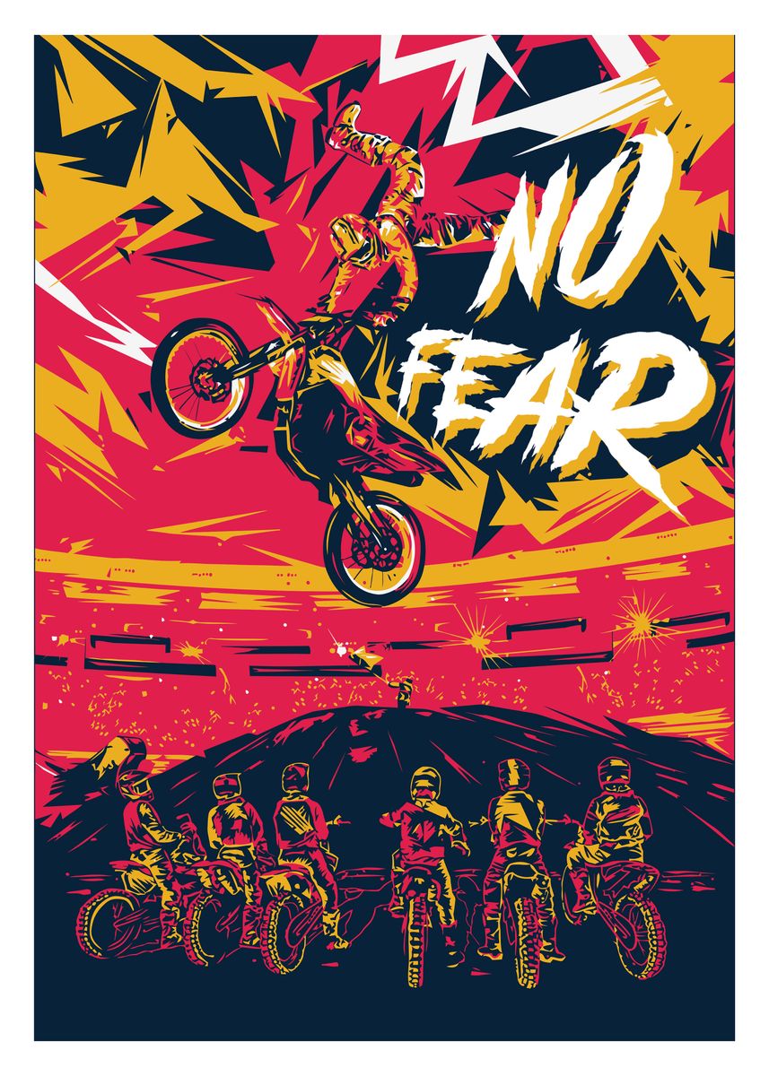 'Dir Bike Motocross No Fear' Poster, picture, metal print, paint by ...