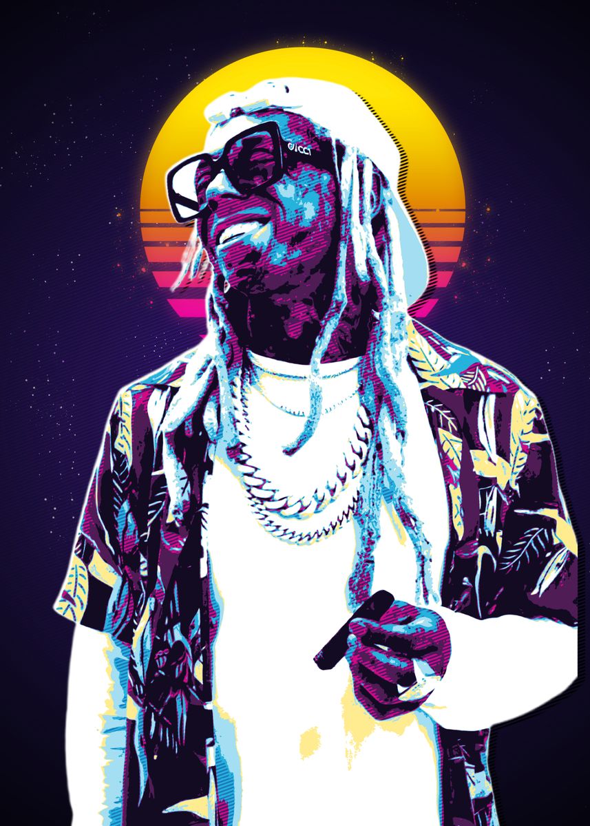 'Lil Wayne Retro Art' Poster, picture, metal print, paint by maxmoen ...