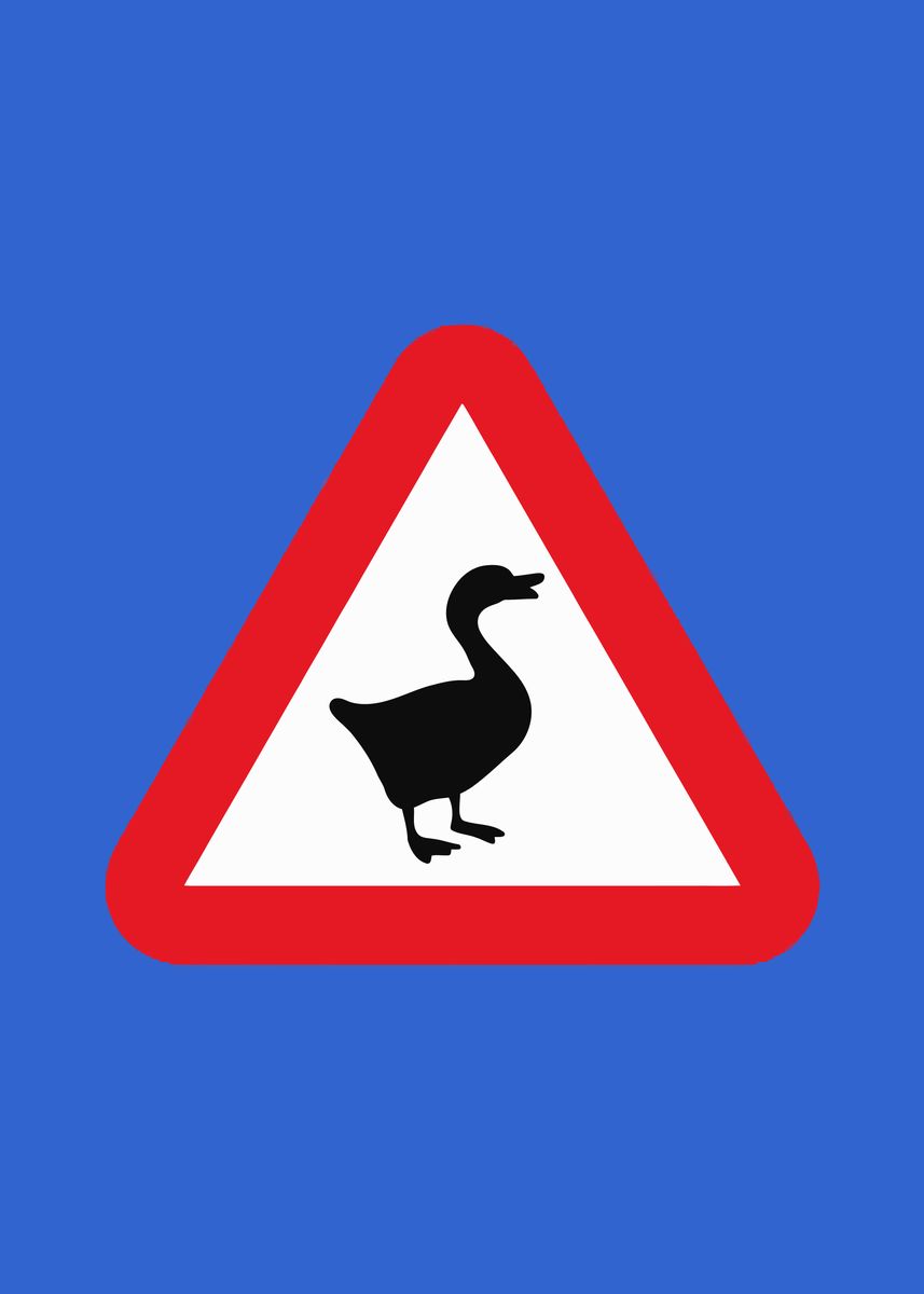 'Goose Crossing Sign' Poster, picture, metal print, paint by Richmoon ...