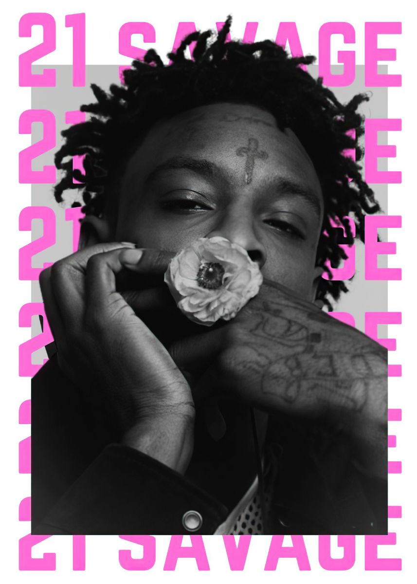 '21 Savage Portrait' Poster, picture, metal print, paint by Sigvard ...