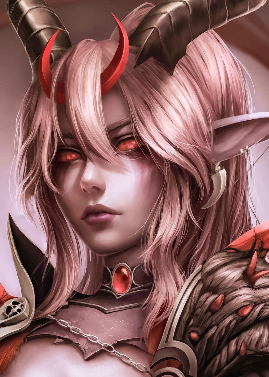 'Pink-Haired Demoness' Poster, picture, metal print, paint by Sunu ...