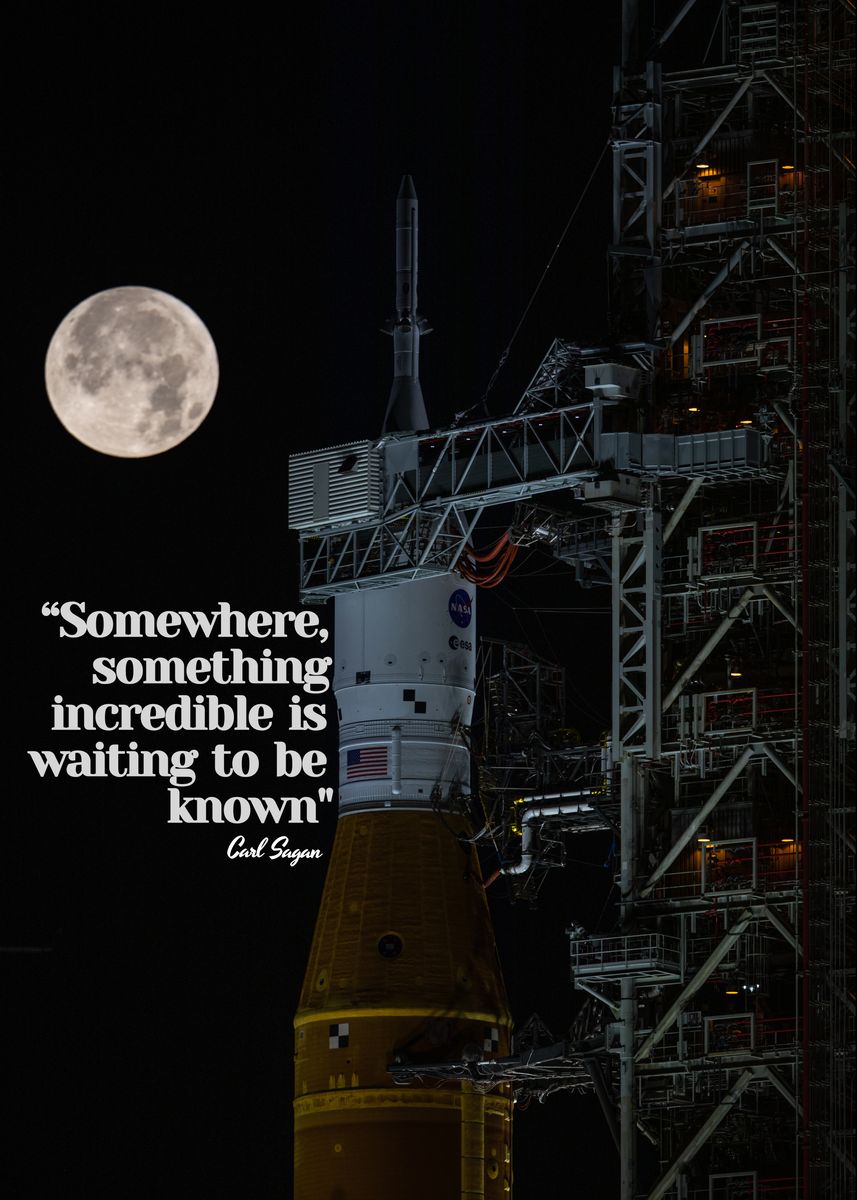 'Space Launch Carl Sagan Quote' Poster, picture, metal print, paint by ...