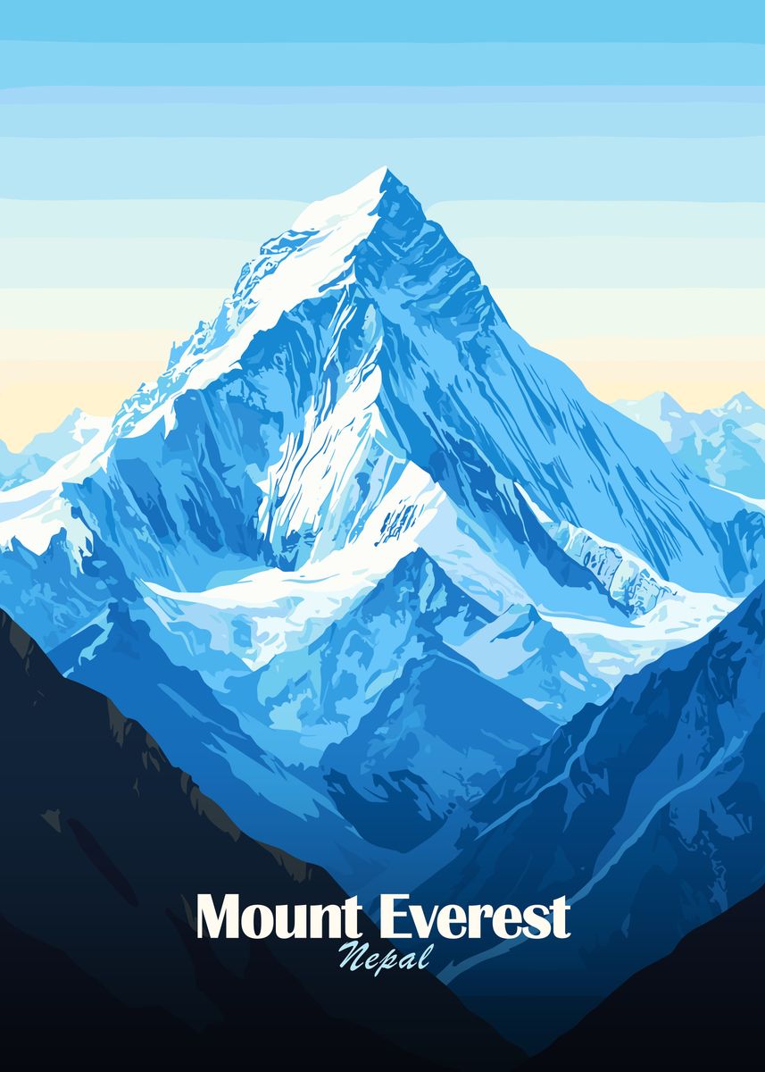 'Mount Everest Illustration' Poster, picture, metal print, paint by ...