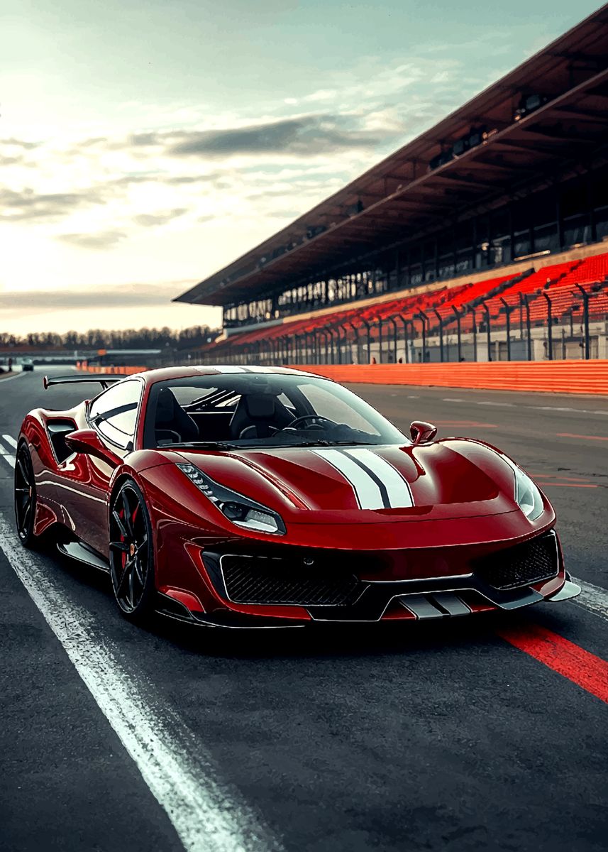 'Red Race Car' Poster, picture, metal print, paint by Loves Poster ...