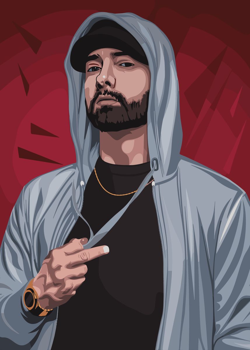 'Eminem Portrait' Poster, picture, metal print, paint by | Displate