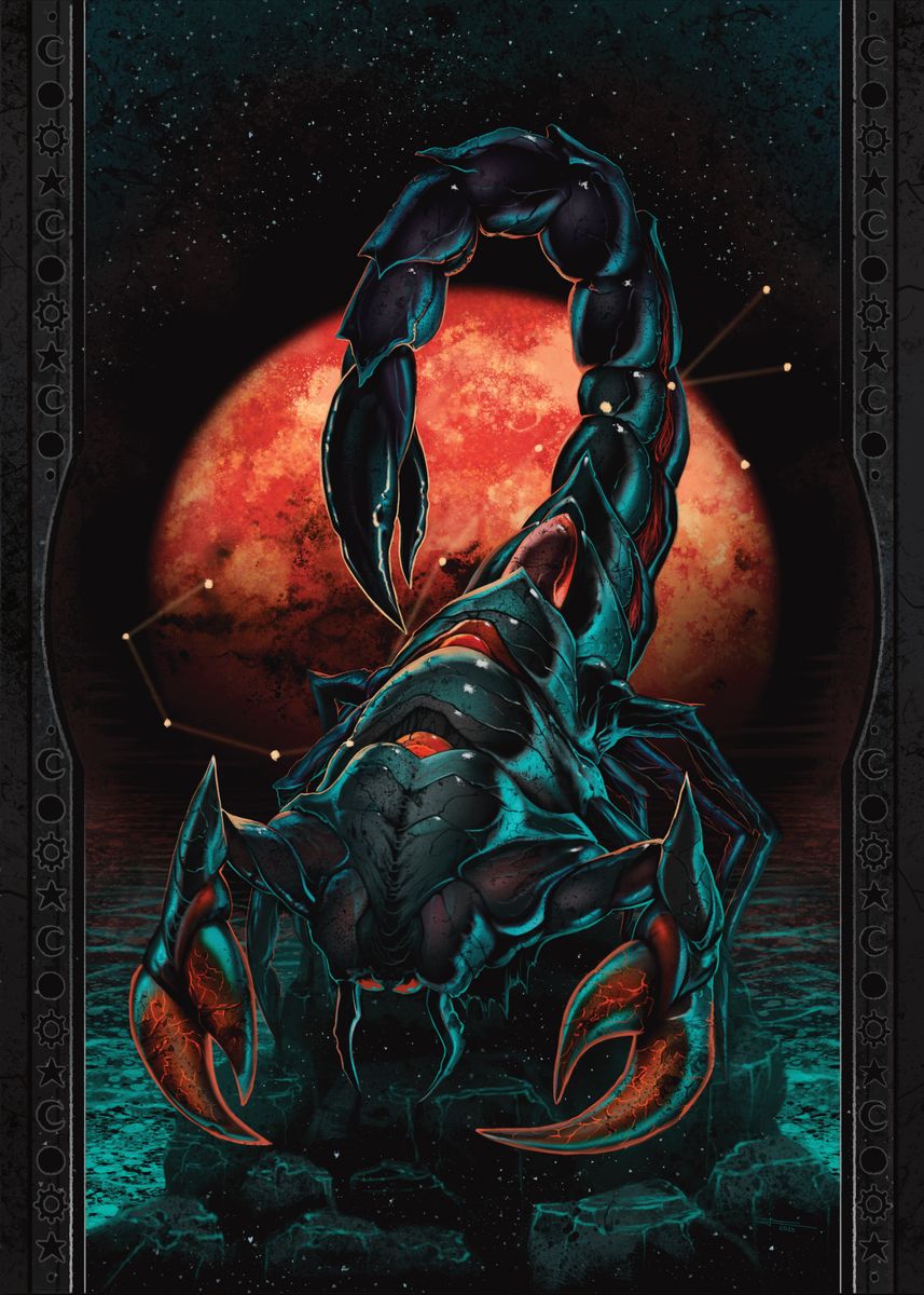 'Pulp horror horoscope Scorpio - Dark fantasy Zodiac Signs' Poster ...