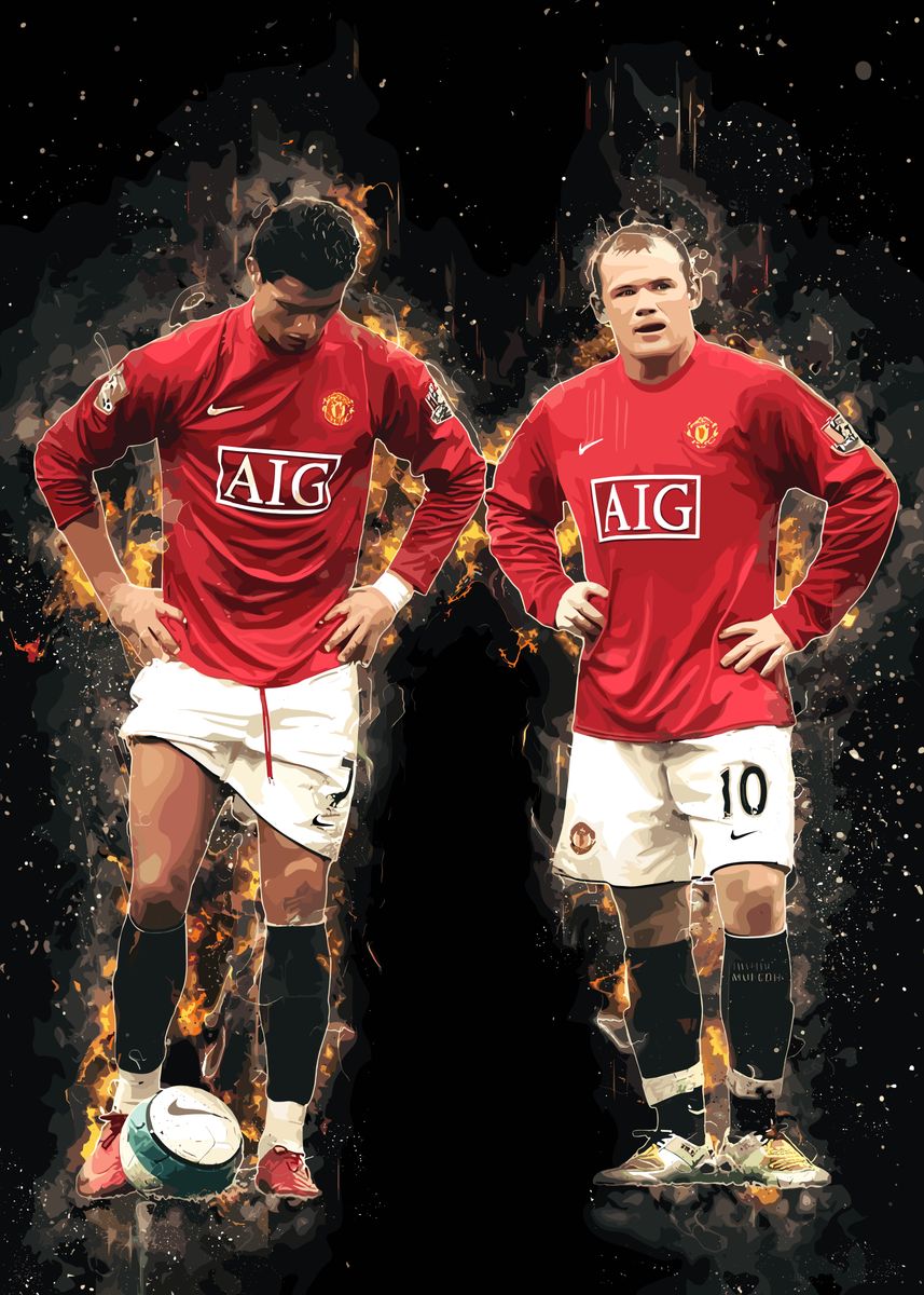 'Ronaldo & Rooney Manchester United' Poster, picture, metal print ...